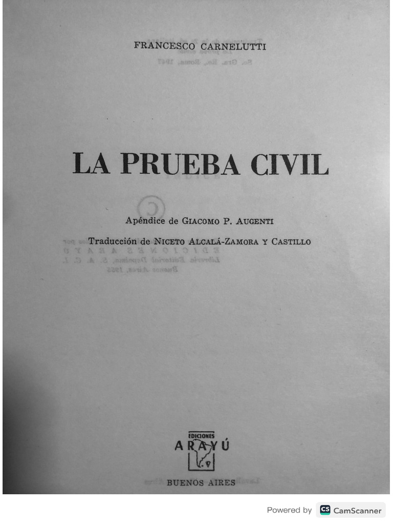 La Prueba Civil Francesco Carnelutti | PDF