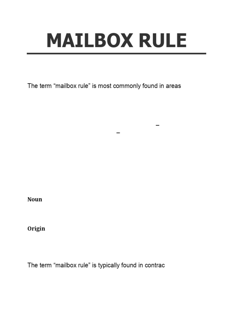 Mailbox Rule | PDF