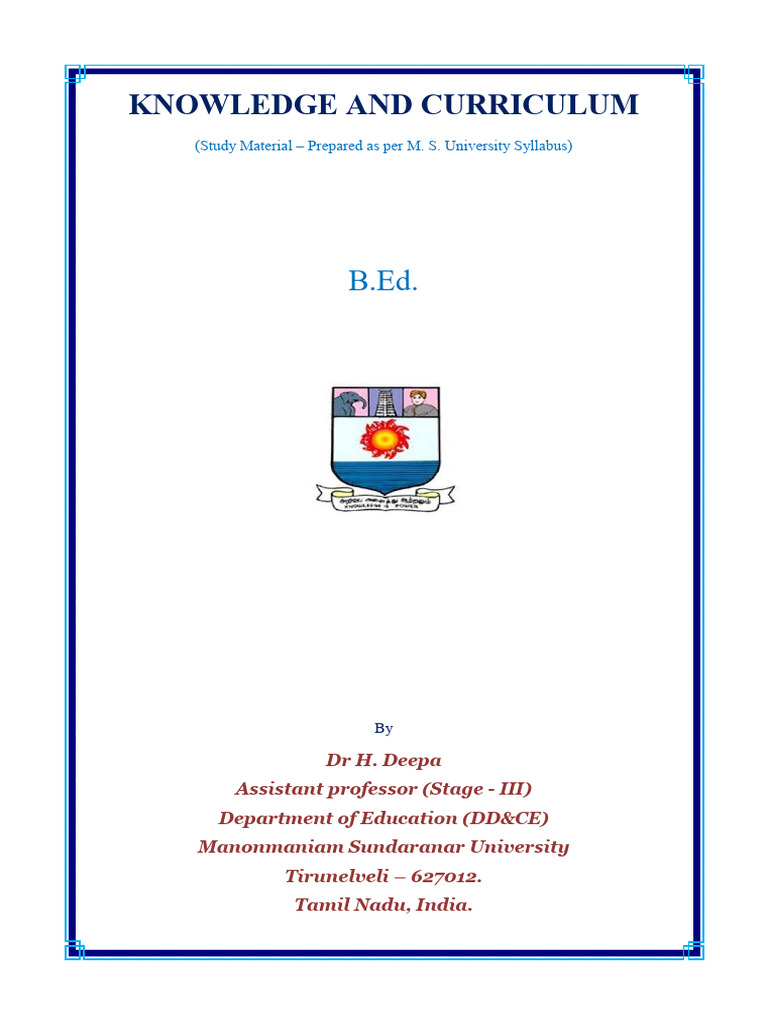 Knowledge and Curriculum | PDF