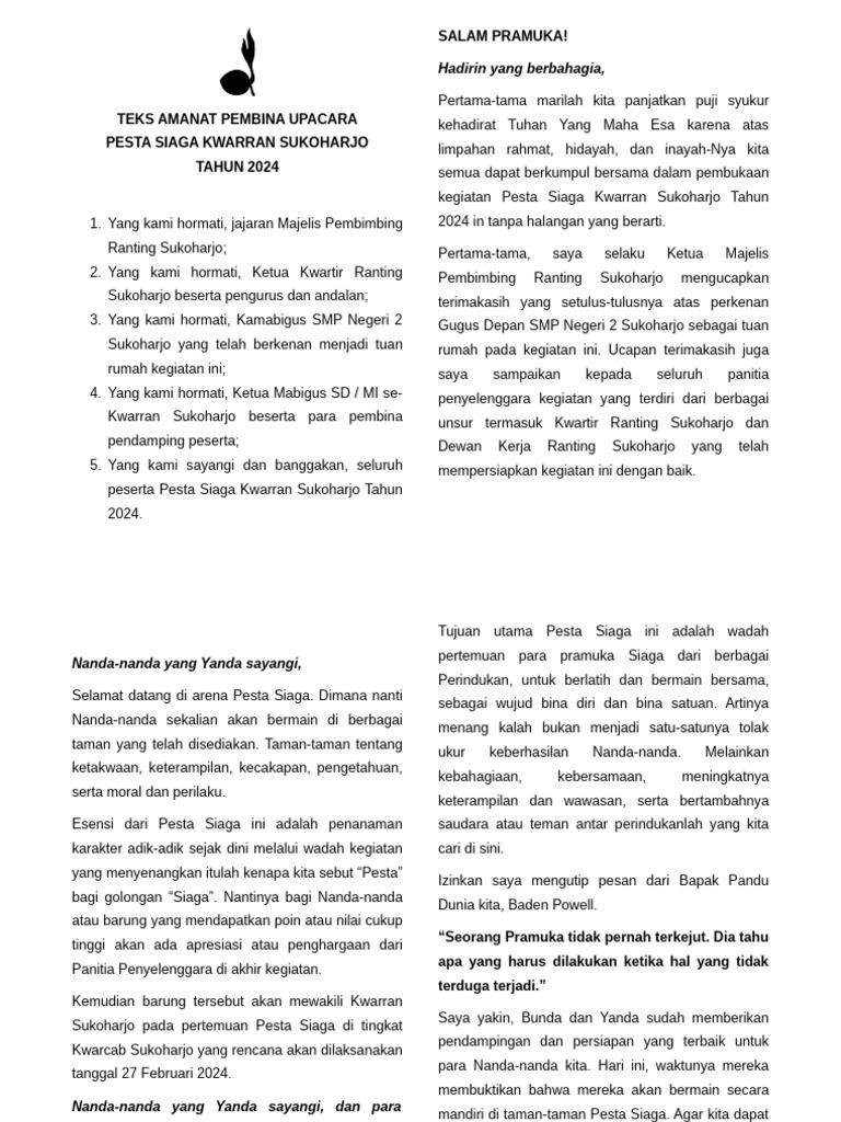 Sambutan Pembina Upacara | PDF