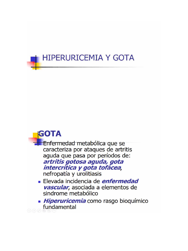 Hiperuricemia y Gota - Nutrición | PDF