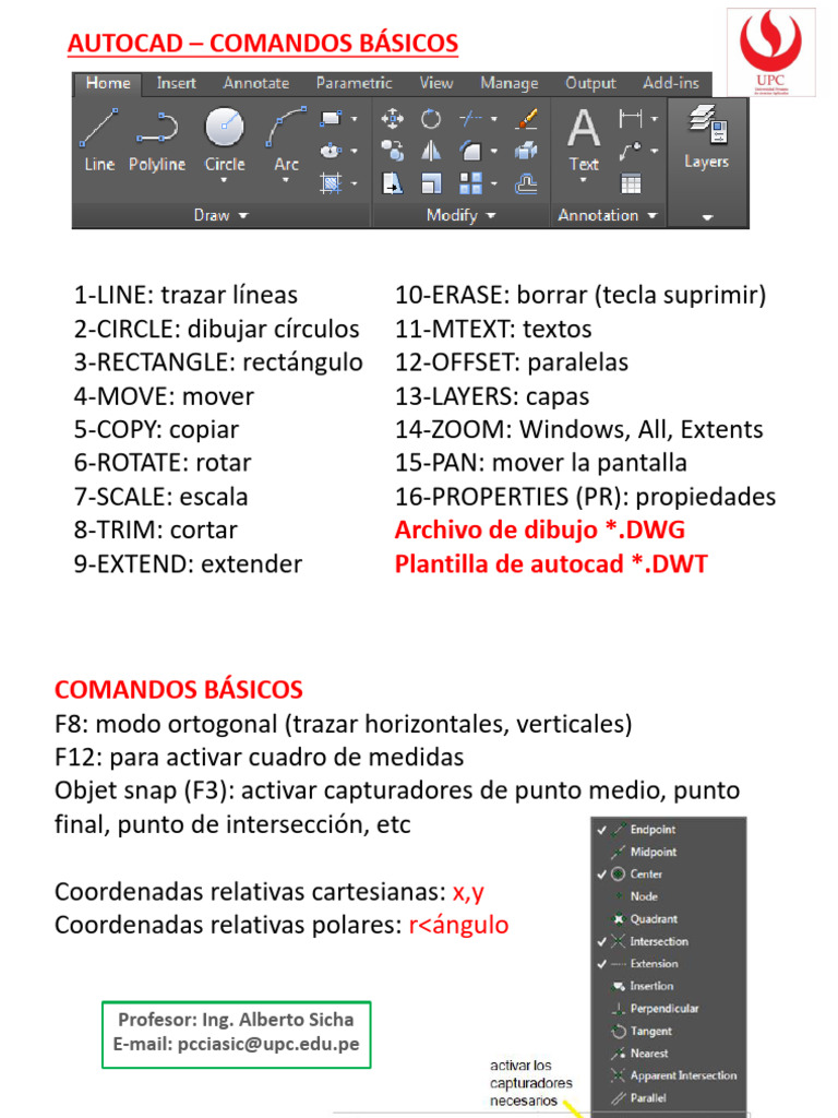 Autocad-Comandos Basicos | PDF