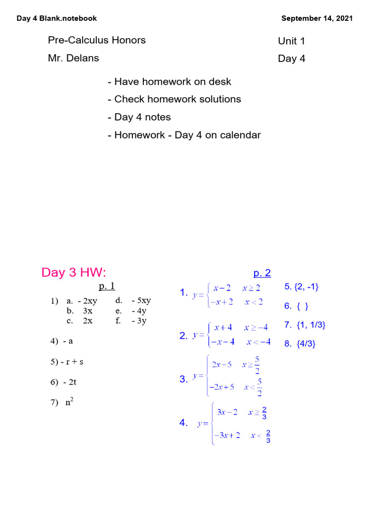 Unit 1 Day 4 Notes | PDF