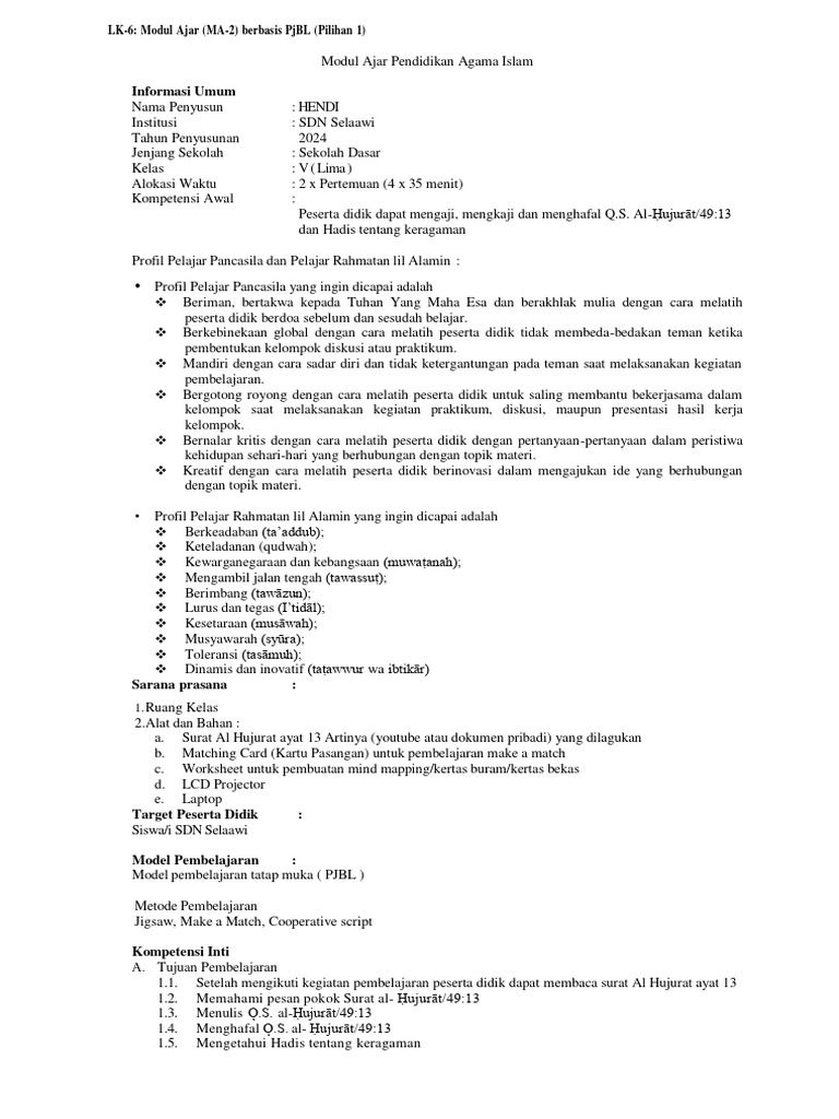 Modul Ajar 2 Ujian Kompre | PDF