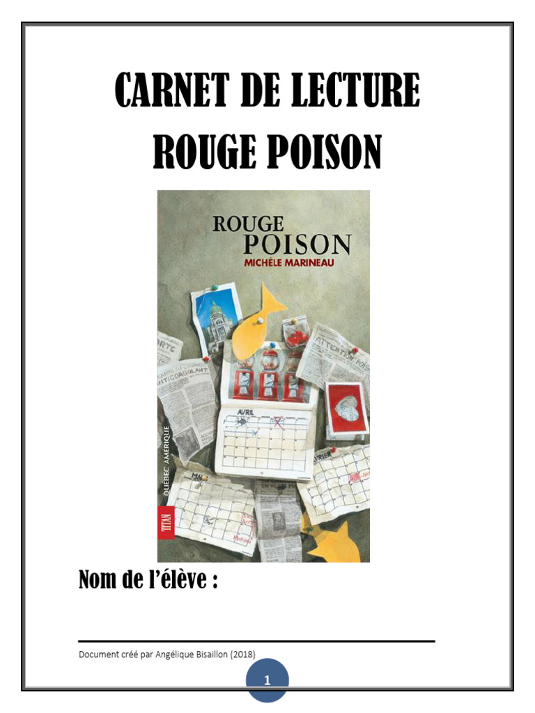 Carnet de Lecture Rouge Poison | PDF