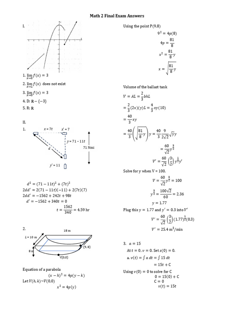 Finals Math Ans | PDF