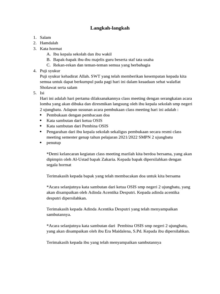 MC Class Meeting | PDF