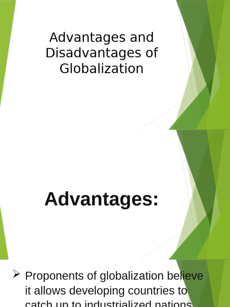 Advantages and Disadvantages of Globalization | PDF