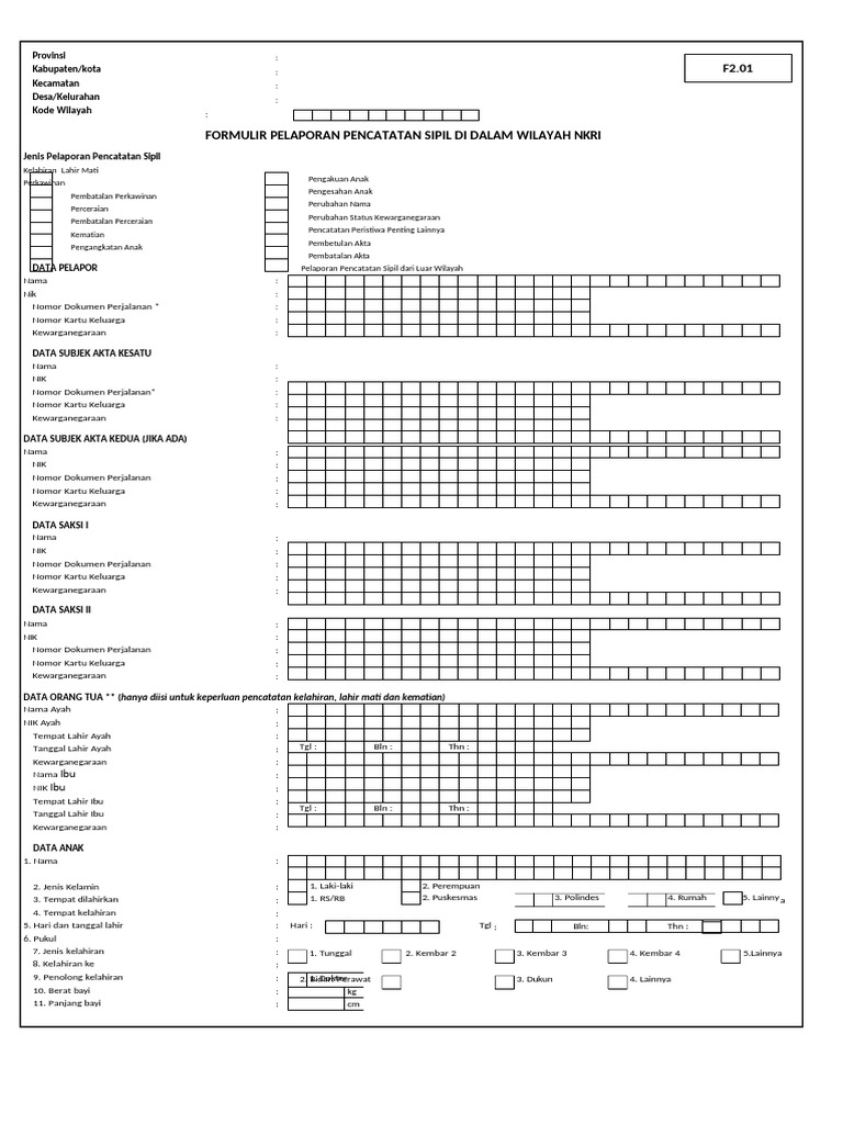 File Unggah Formulir F201 (Halaman 1) | PDF