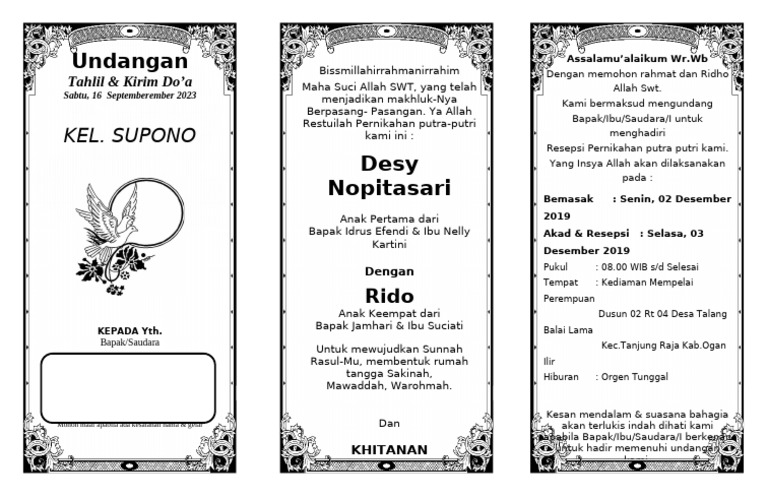 Model Undangan Seri 3 Akad Nikah | PDF