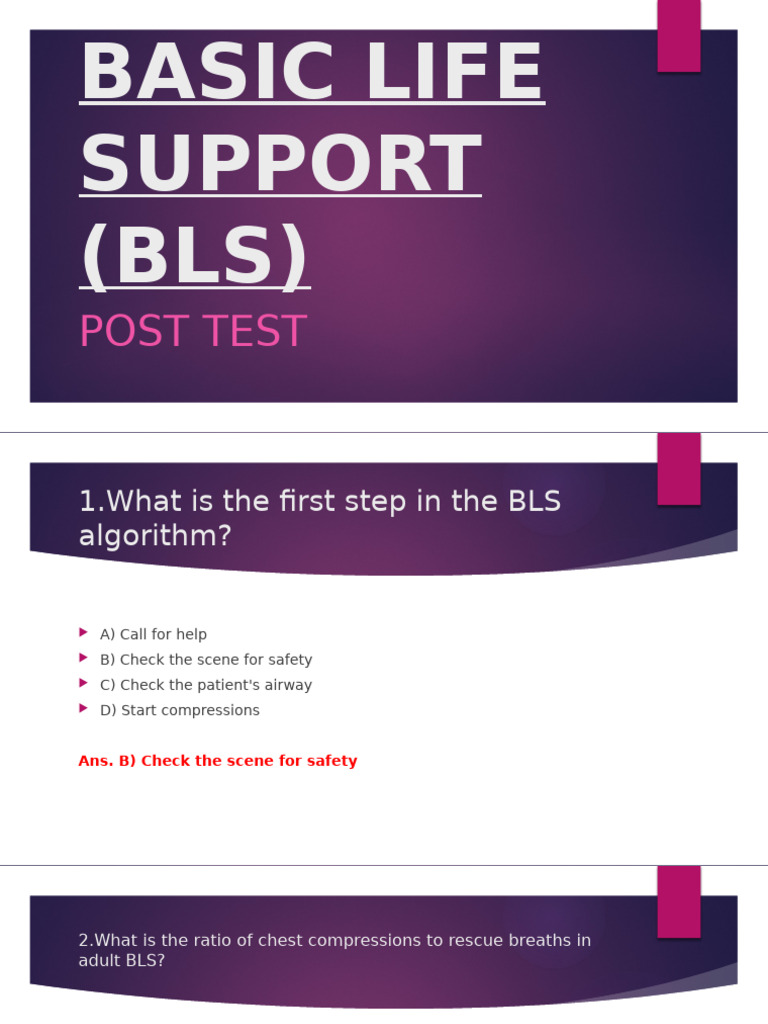 BLS Post Test | PDF