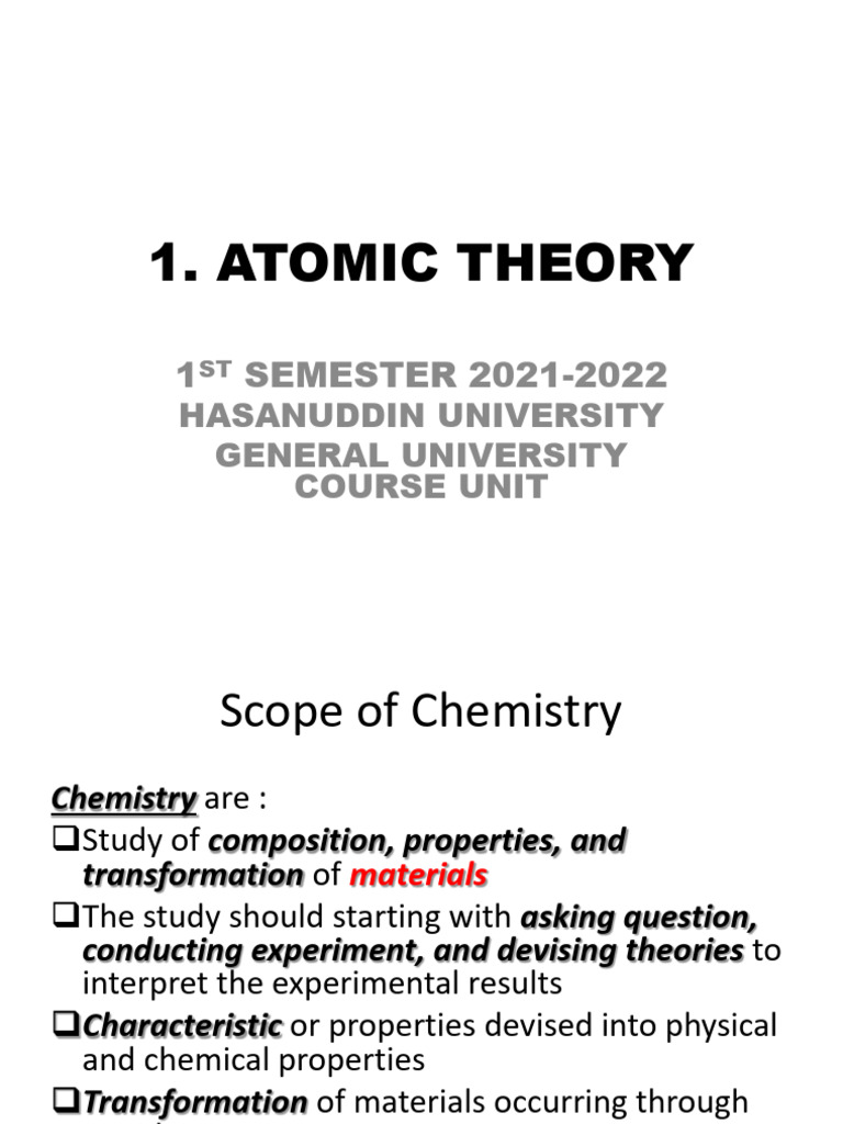 1.atomic Theory | PDF