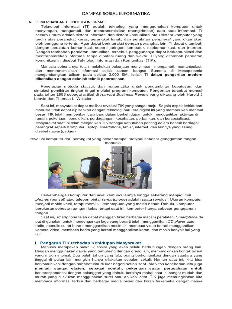 Dampak Sosial Informatika | PDF | Computing | Cyberspace