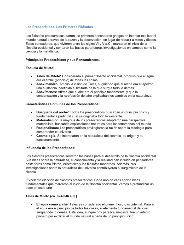 Los Presocráticos | PDF
