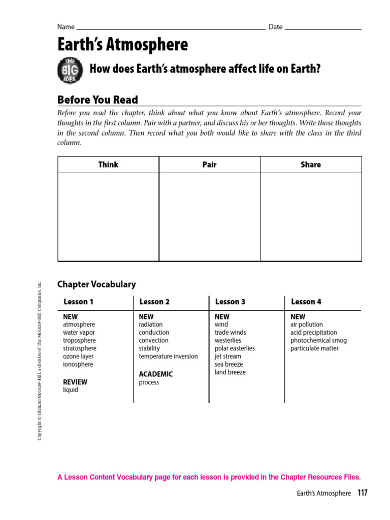 Atmosphere Answer Key Workbook 7 | PDF
