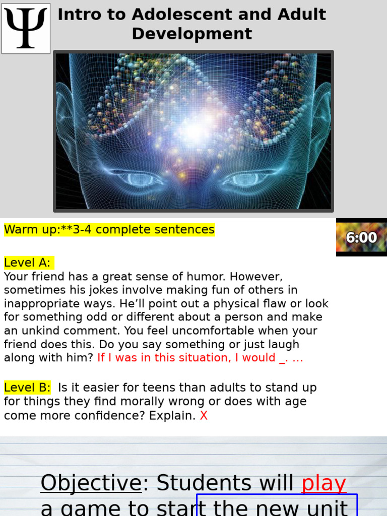 Day 1 - Intro To Adolescent and Adult Development | PDF