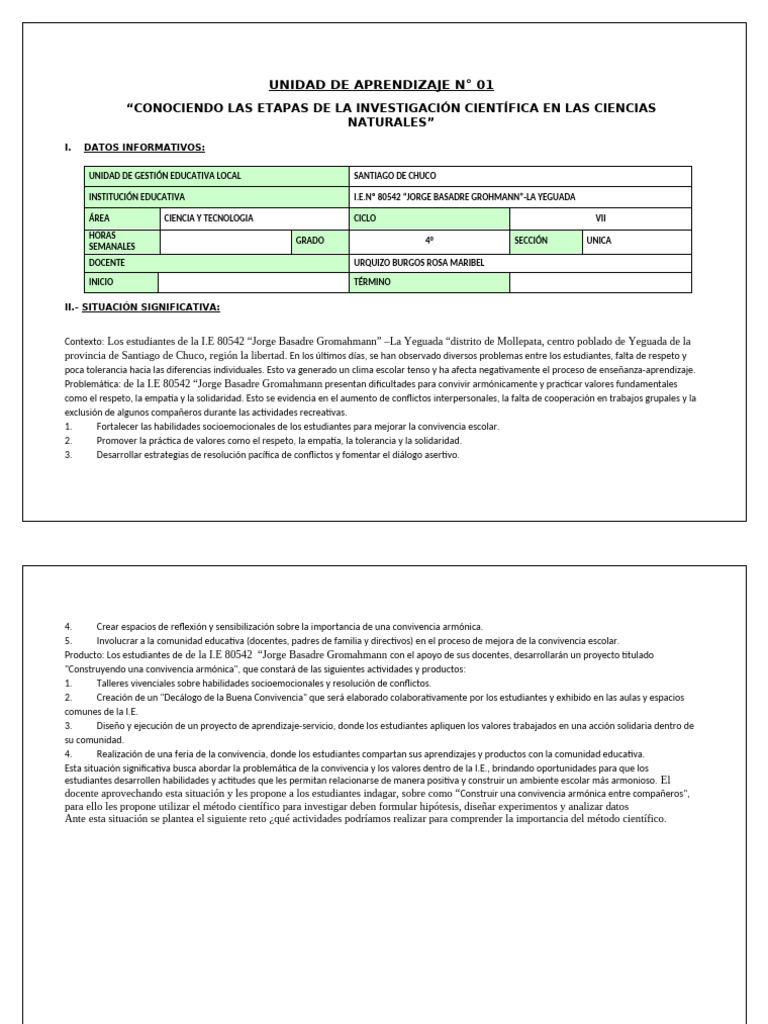 UNIDAD 1 CyT 4º | PDF