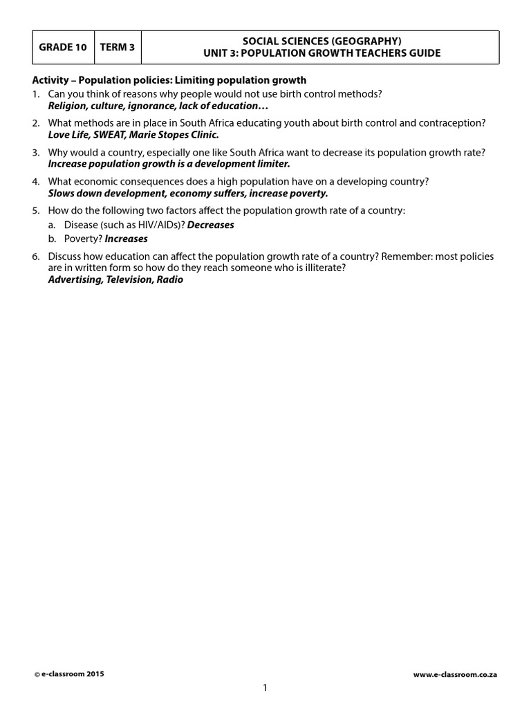 gr10t3 Ss Geo Unit 3 Population Growth TG | PDF