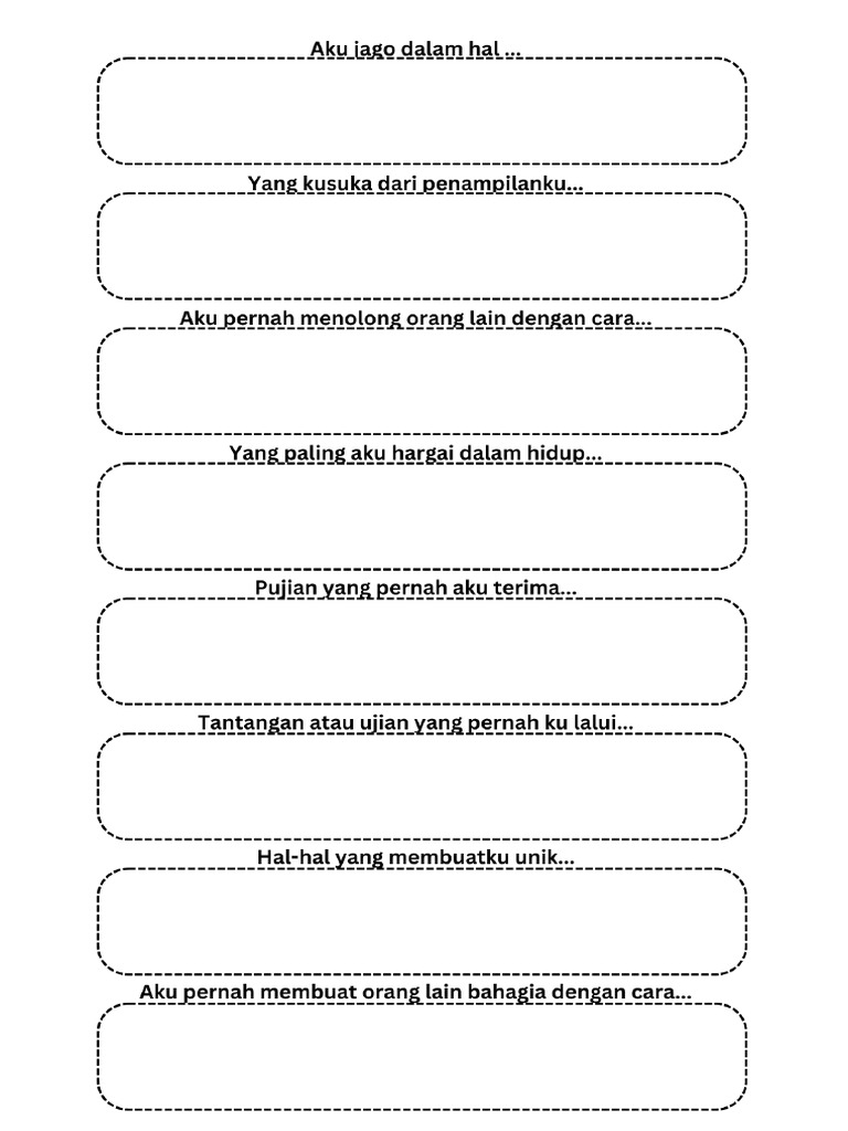 Self Acceptance Worksheets-Labibah H | PDF