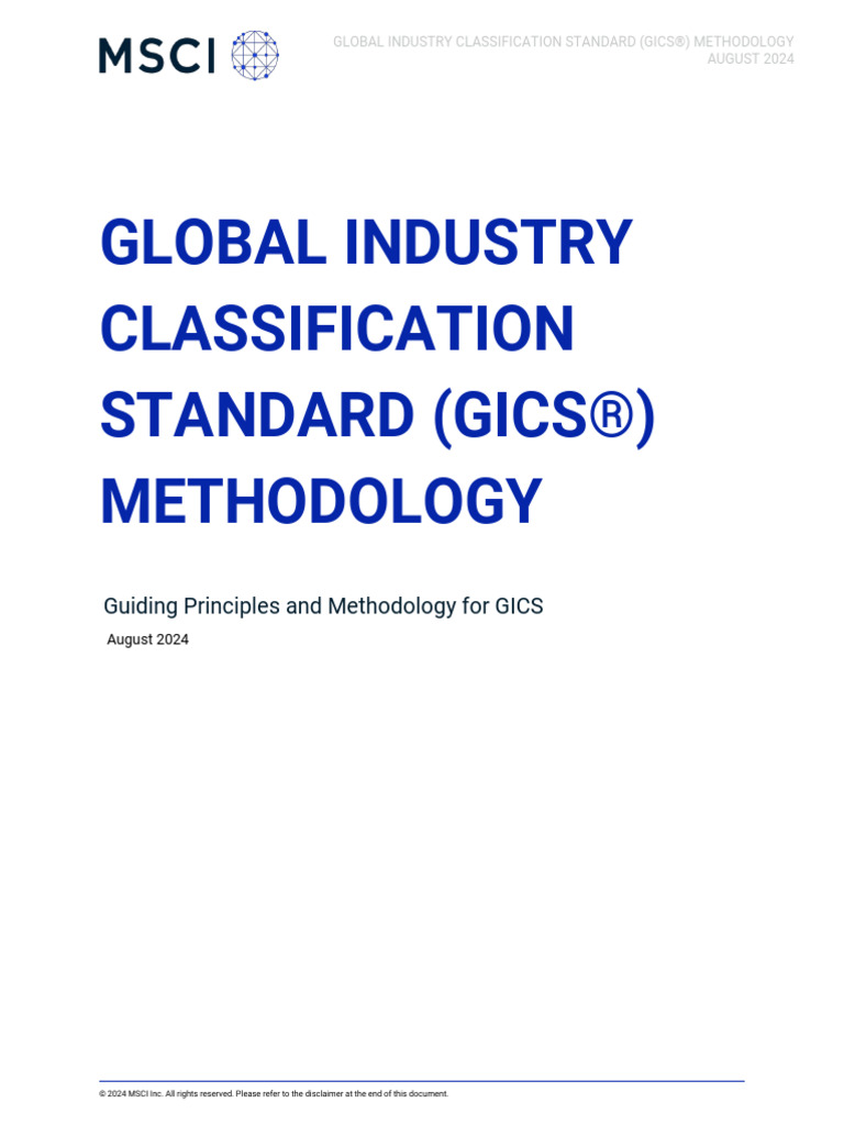 MSCI Global Industry Classification Standard (GICS®) Methodology ...