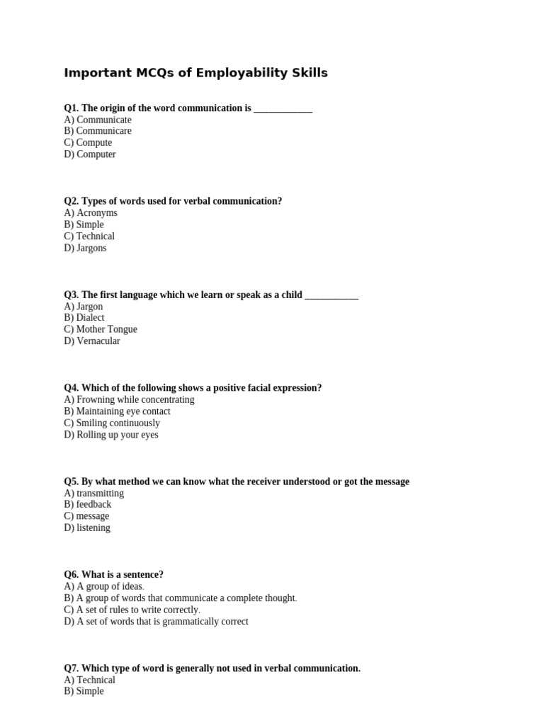 Employability Skills | PDF | Communication | Career & Growth