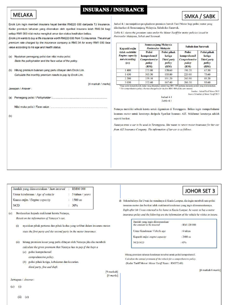 Latihan Insurans | PDF