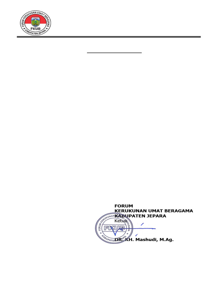 SURAT PERNYATAAN FKUB JEPARA | PDF