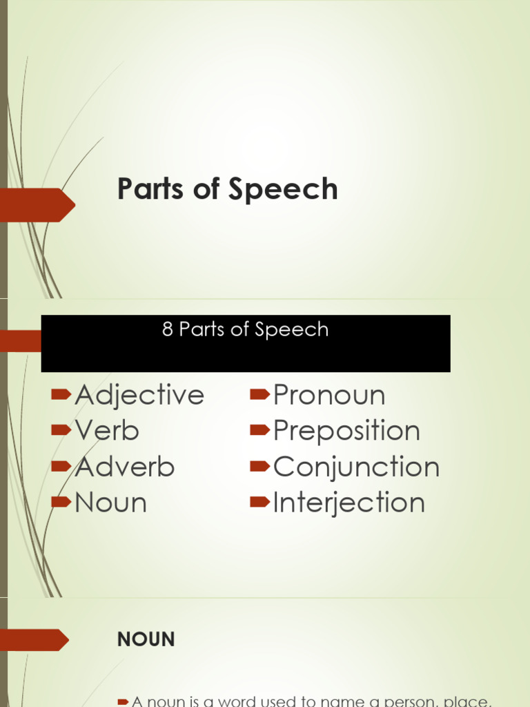 Parts of Speech Lecture | PDF