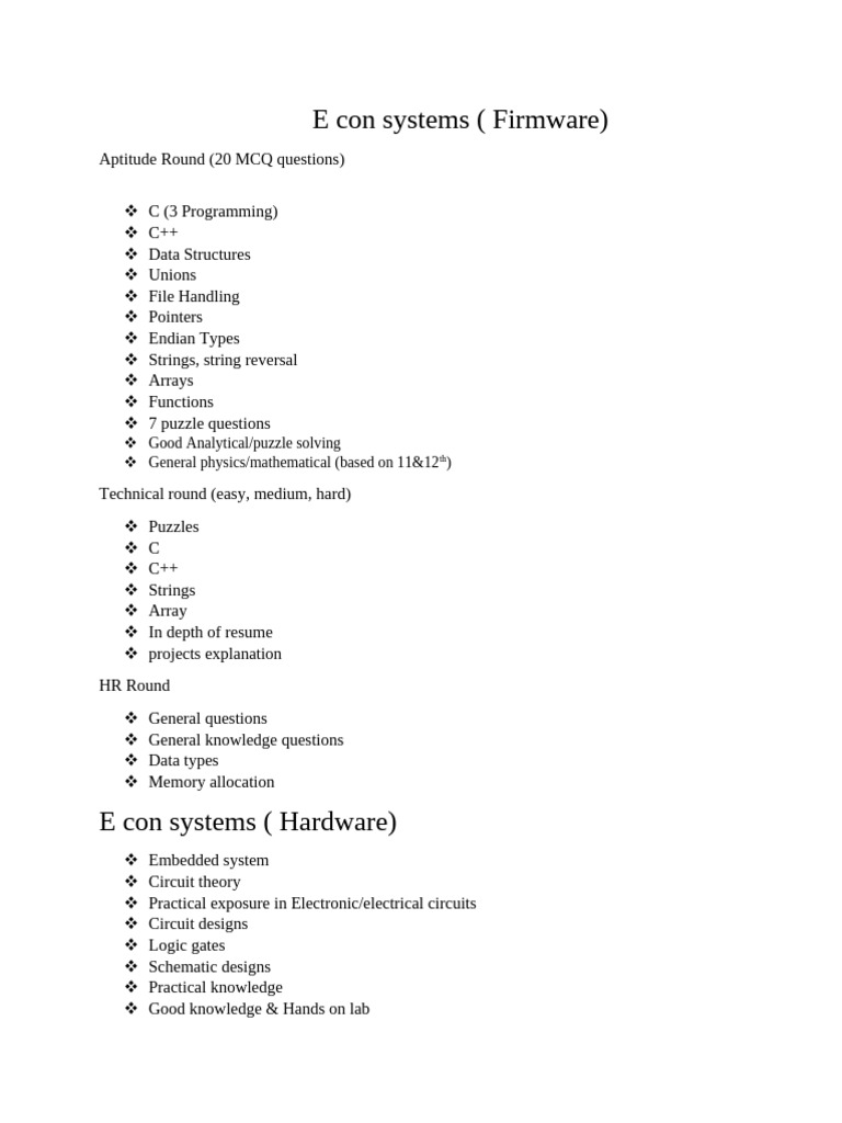 E Con Systems Rounds | PDF