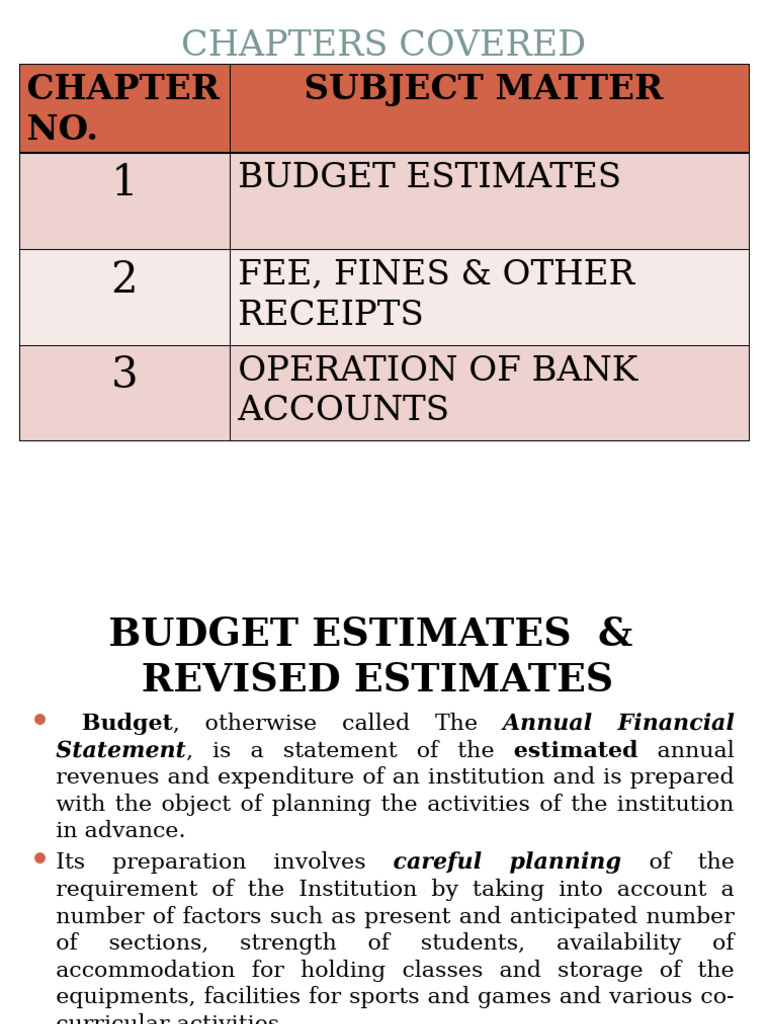 PPT-2 Budget, Fee, Bank Account | PDF