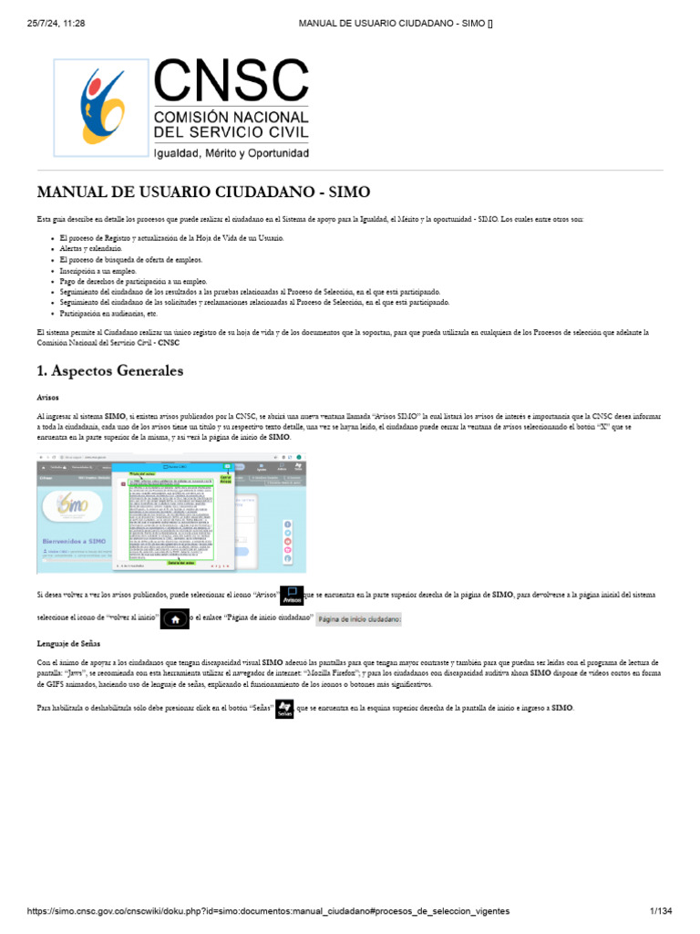 MANUAL DE USUARIO CIUDADANO - SIMO [] | PDF