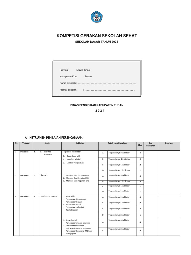 INSTRUMEN PERENCANAAN GSS | PDF