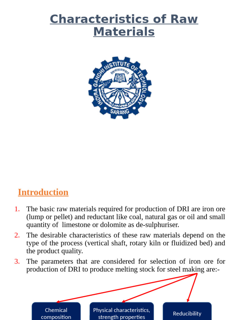 2.0 Characteristics of Raw Materials | PDF