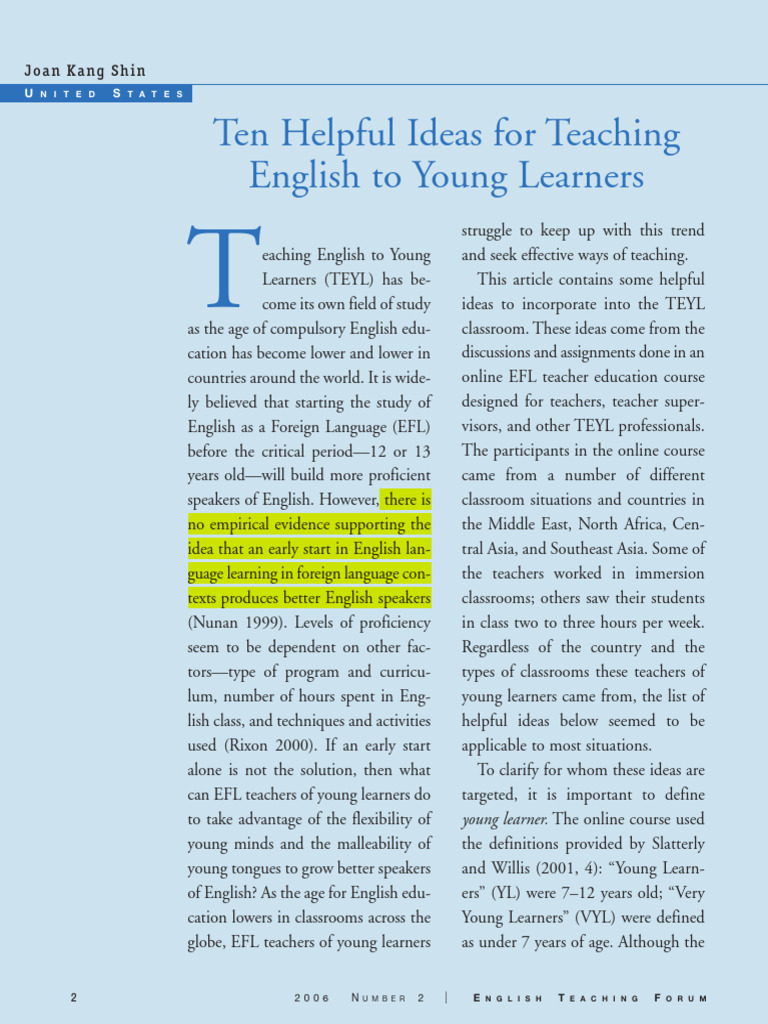 10 Ideas For TEYL | PDF