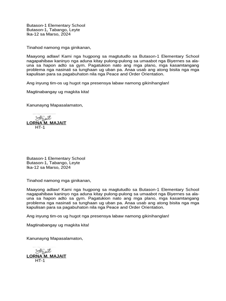 communication letter | PDF