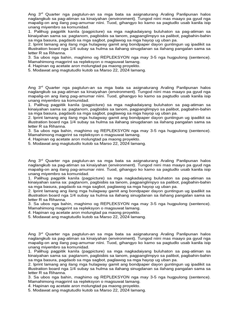 3rd Quarter Project | PDF