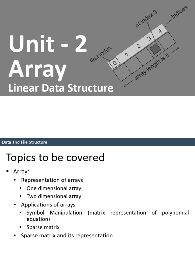 Unit-2 Array Representation | PDF | Computer Programming | Computer Data