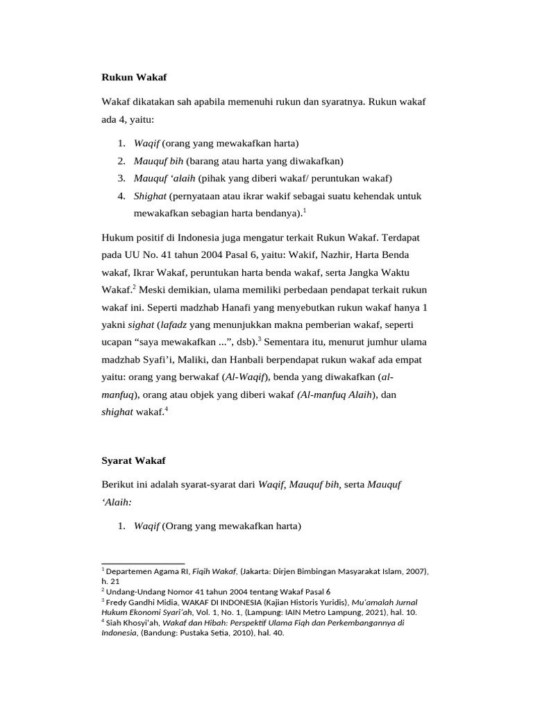 Rukun Dan Syarat Wakaf Kel 6 Pdf