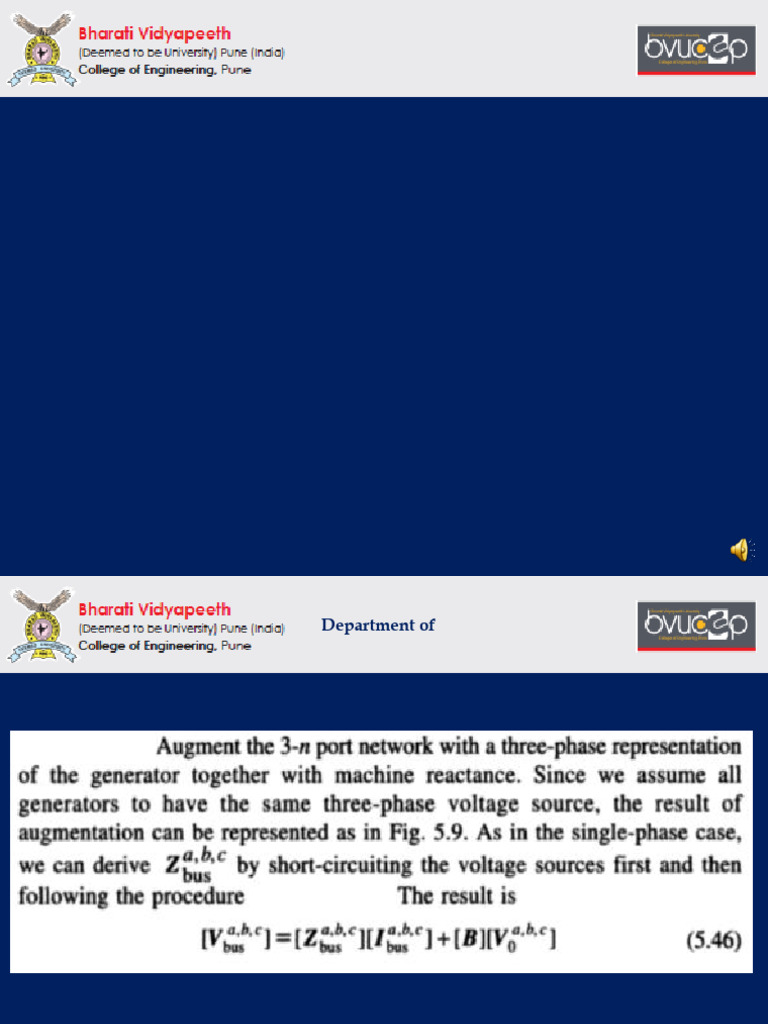 Lecture No 24 Formulation Of Sequence Impedance Matrix And Simulation For Short Circuit