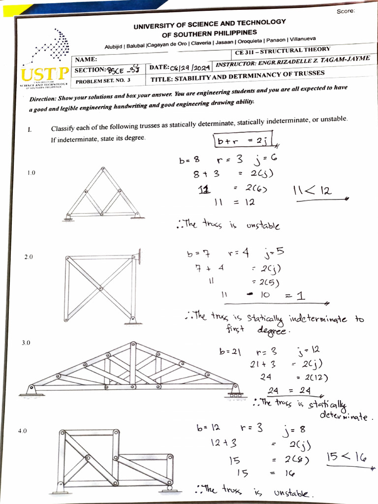 Structural Theory PROBLEM SET 3 | PDF | Structural Engineering | Structural Analysis