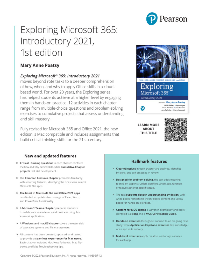 Poatsy Exploring Microsoft365 Introductory2021 1E | PDF