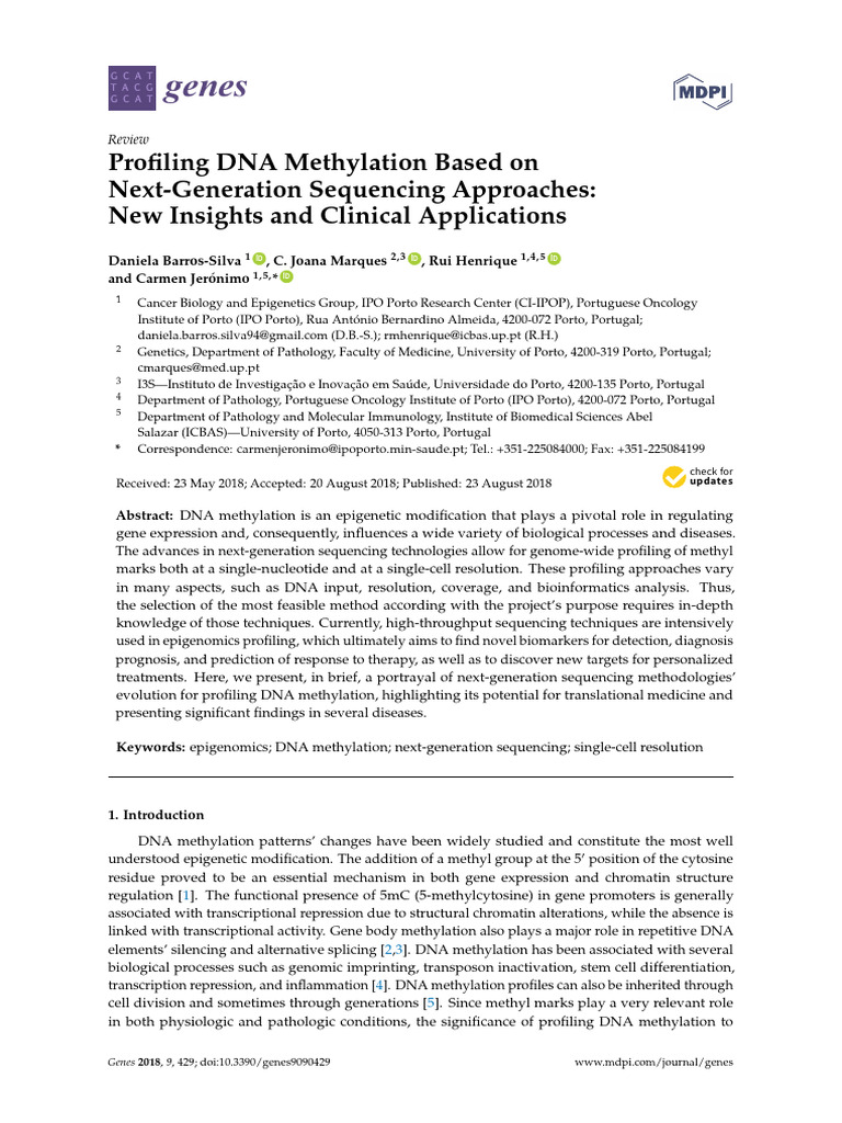 Dna Methylation By Ngs Pdf