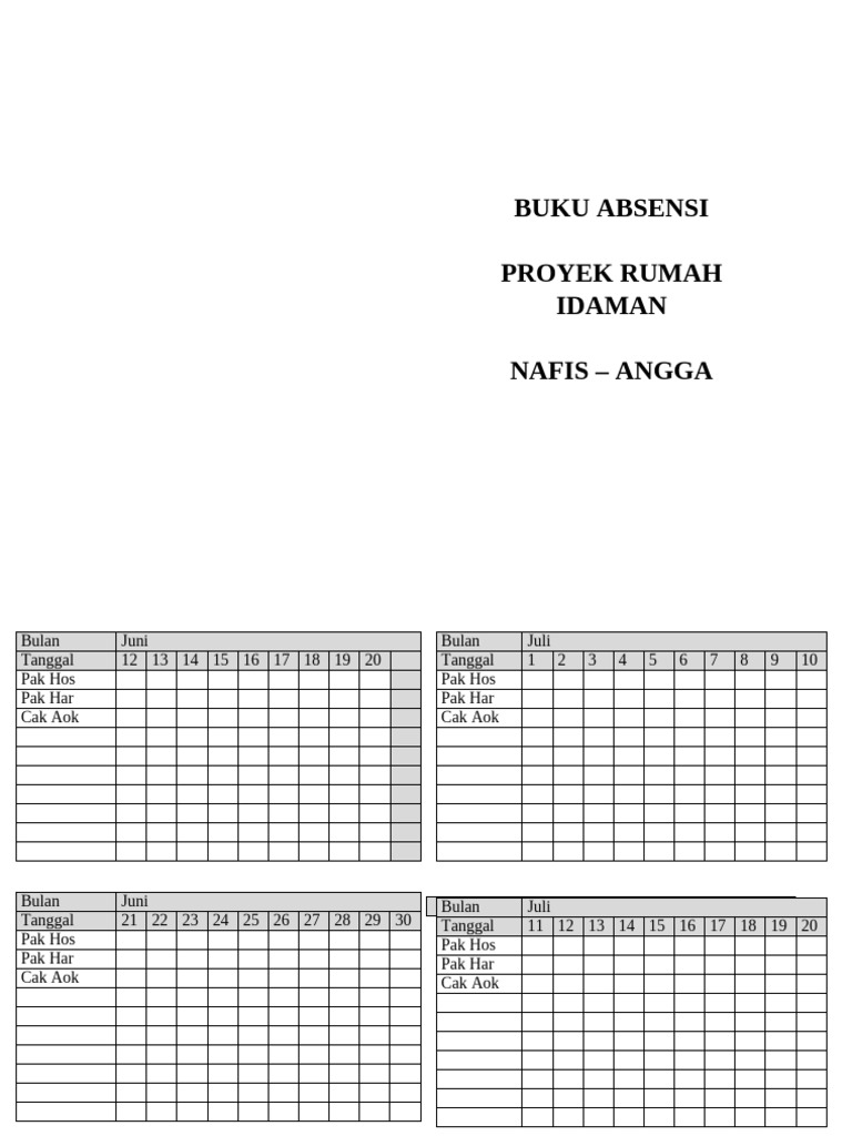 BUKU ABSENSI | PDF