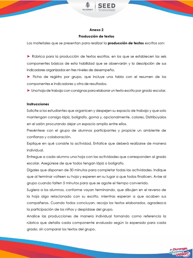 Anexo 2 Producción de Textos | PDF