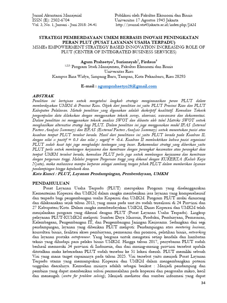 Strategi Pemberdayaan Umkm Berbasis Inov | PDF