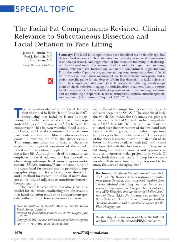 Fat-Compartments in Face Lifting | PDF