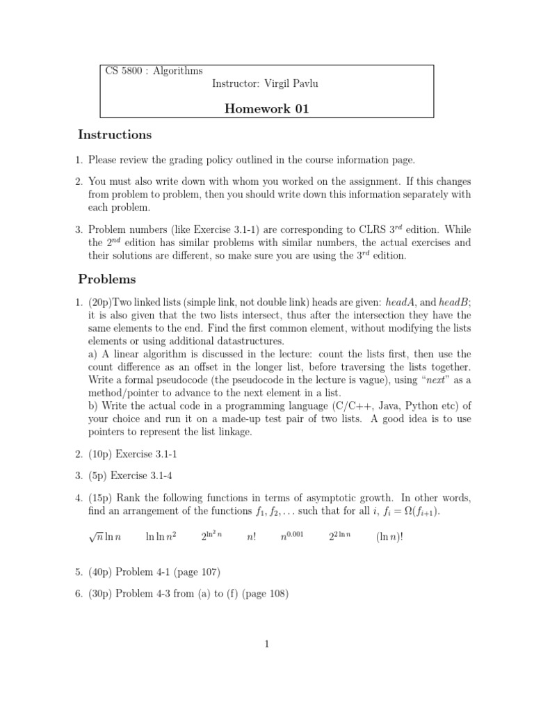 HW 1 | PDF