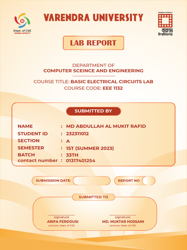 Department of Course Title: Course Code:: Computer Sceince and Engineering Basic Electrical ...