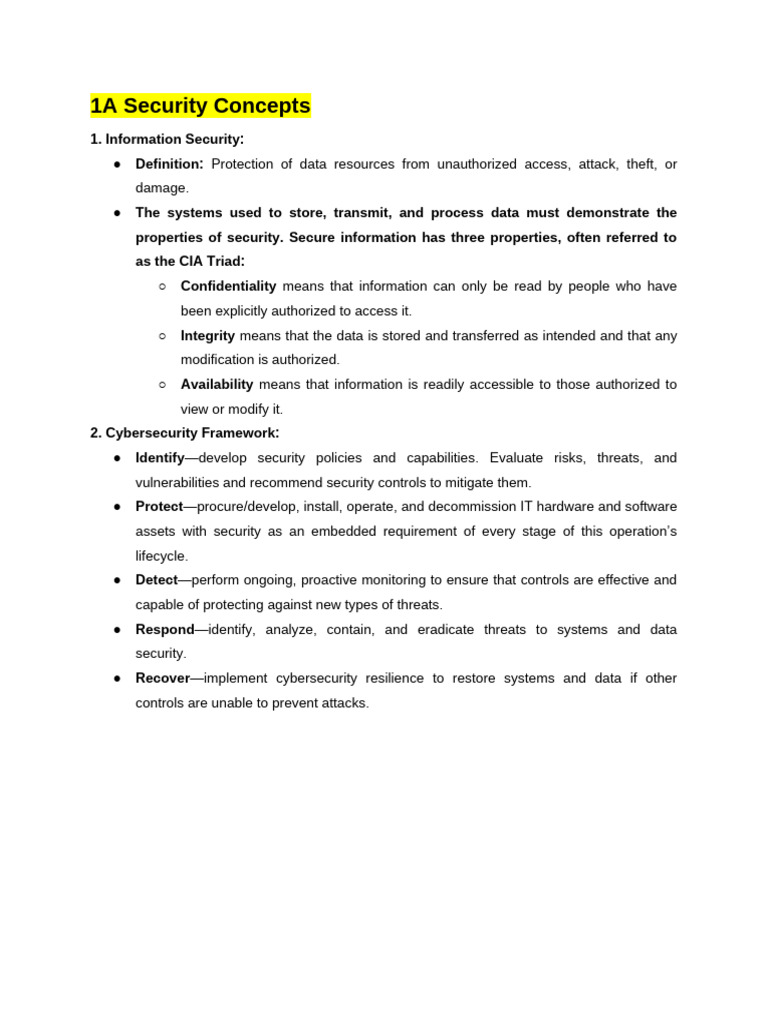 Comptia Security Notes v2 | PDF