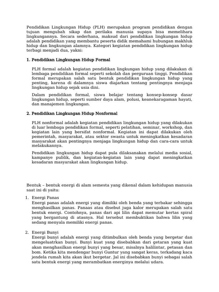 Diskusi Pendidikan Lingkungan Hidup | PDF